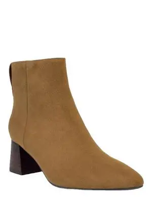 Aerosoles Pointed Toe Bootie - Tobacco Faux Suede