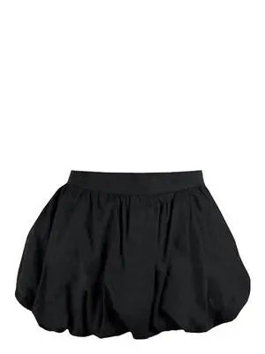 CONTESSA MILLS Linen Structured Mini Puff Skirt - Black