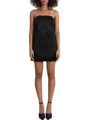 CONTESSA MILLS Sophia Italian Swirl Jacquard Mini Dress - Black