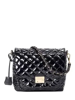 Mz Wallace Crosby Quilted Nylon Crossbody Bag - Black Lacquer
