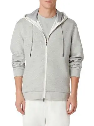 Bugatchi Full Zip Hoodie - Cement