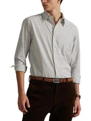 Polo Ralph Lauren Classic Fit Check Cotton Poplin Button-down Shirt - 6974b Cream Wine Multi