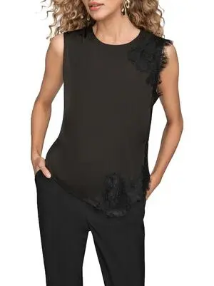 Donna Karan New York Lace Detail Tank - Black