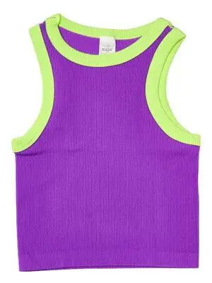 MALIBU SUGAR Contrast Trim Sleeveless Top - Grape Ice & Lemon Lime
