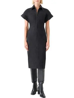 Akris Structured Stretch Denim Shirtdress - Black Denim