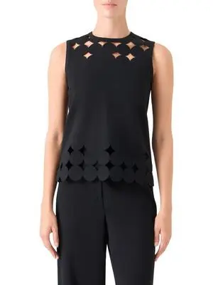 Akris Dot Cutout Sleeveless Top - Black