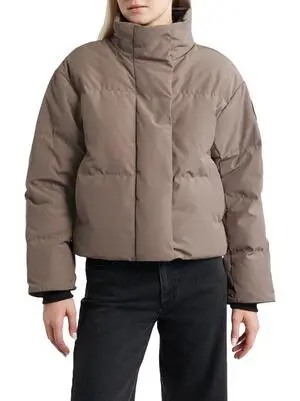 Canada Goose Grandview Black Label Cropped Puffer Jacket - Taupe Grey