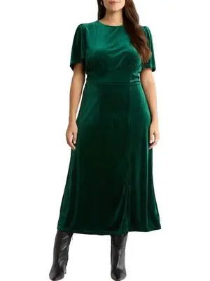 SUGARLIPS Night Bloom Velvet Maxi Dress - Emerald