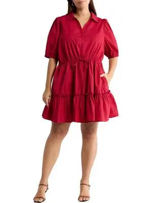 SUGARLIPS Cotton Shirtdress - Cherry