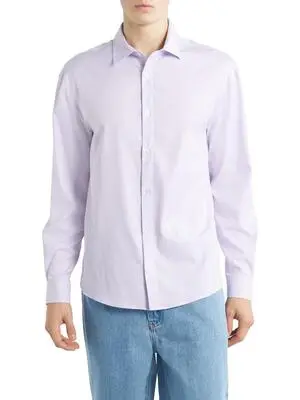 KROST Regular Fit Light Purple Pinstripe Cotton Button-up Shirt - Keepsake Lilac