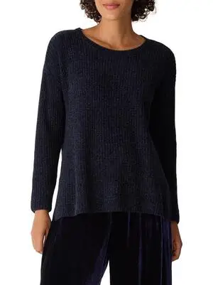 Eileen Fisher Chenille Rib Sweater - Ink