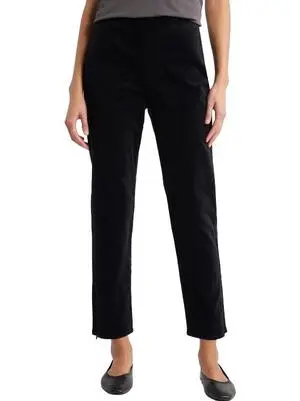 Eileen Fisher Zip Hem Slim-fit Ankle Pants - Black