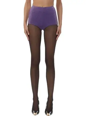 AFRM Yves Sparkle Jersey Micro Shorts - Deep Violet