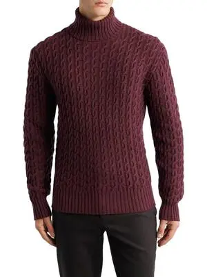 BOSS Cable Wool & Cashmere Sweater - Dark Red