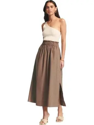 ST MRLO Meli Linen Midi Skirt Cacao
