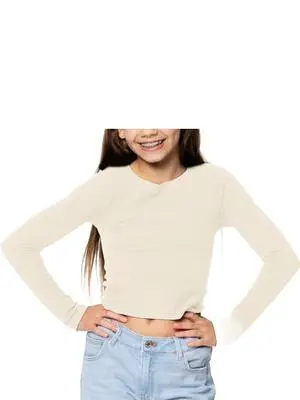 MALIBU SUGAR Long Sleeve Seamless Top - Off White