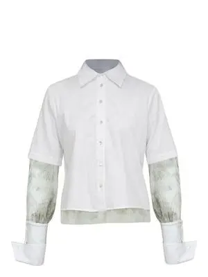 CONTESSA MILLS Aradia Collared Cotton Poplin Shirt - White