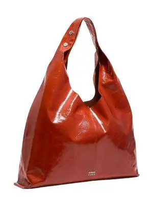 Bimba Y Lola Leather Maxi Bikini Paper Bag Burnt Orange