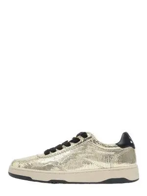 Bimba Y Lola Leather Cupsole Sneakers - Gold