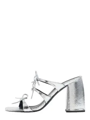 Bimba Y Lola Leather Heeled Sandals Silver