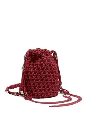 Bimba Y Lola Mini Braided Bucket Bag - Garnet