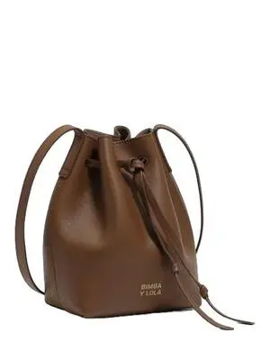 Bimba Y Lola Leather Bucket Crossbody Bag - Oak