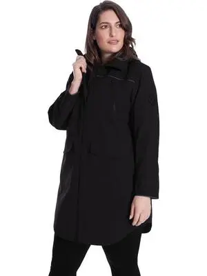 ALPINE NORTH Kusawa Mid-Length Hooded Raincoat Black
