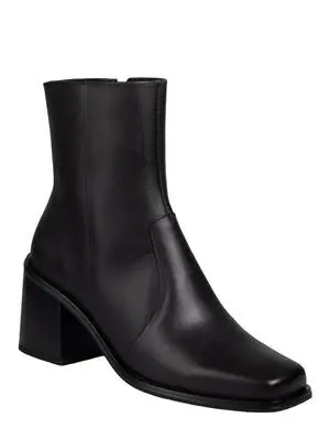 MANELA Libia Leather Booties - Black
