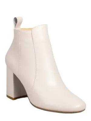 MANELA Samantha Leather Chelsea Bootie - Beige