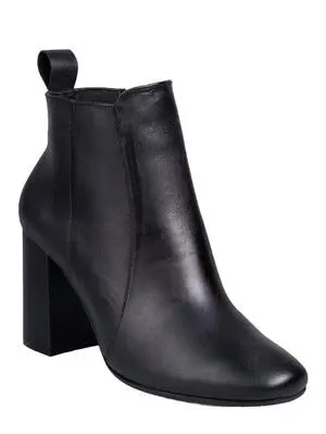 MANELA Samantha Leather Chelsea Bootie - Black