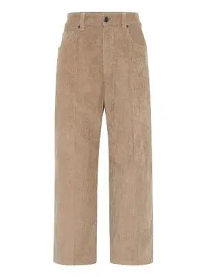 Brunello Cucinelli Contemporary Corduroy Square Trousers - Beige