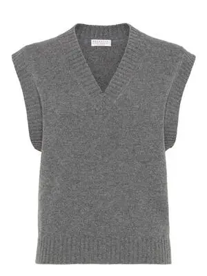 Brunello Cucinelli Cashmere Knit Vest Lead