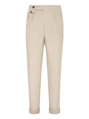 BRUNELLO CUCINELLI Diagonal Twill Tailored Fit Trousers