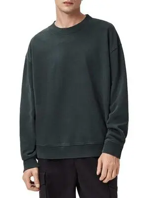 ALLSAINTS Milo Oversized Cotton Fleece Sweatshirt - Sunlight Blue