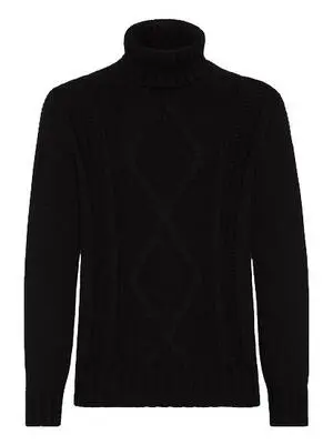 Brunello Cucinelli Cashmere Feather Yarn Sweater - Black