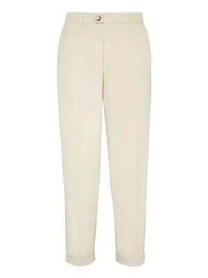 Brunello Cucinelli Gabardine Leisure Fit Trousers - Panama