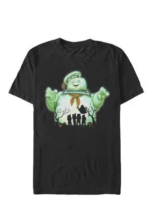 GHOSTBUSTERS Halloween Stay Puft Marshmallow Graphic T-shirt - Black