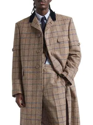 Thom Browne Hunting Tweed Chesterfield Coat - Dark Brown