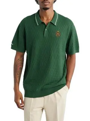 MALBON Crest Embroidered Polo - Myrtle