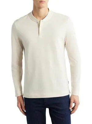 BOSS Pal Long Sleeve Blade Collar Polo - Open White