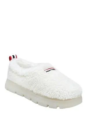Hunter Madison Faux Shearling Clogs - Creamy Off White/signature
