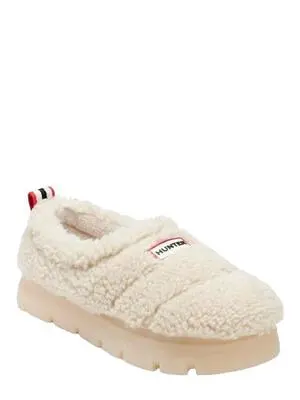 Hunter Madison Faux Shearling Clogs - Light Natural