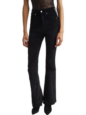 Veronica Beard Beverly High-waist Velvet Flare Jeans - Black