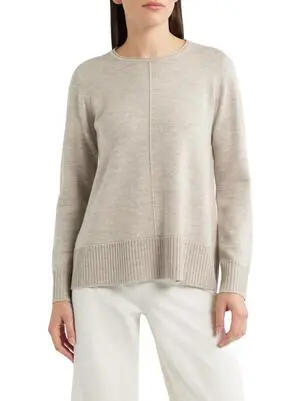Eileen Fisher Crewneck Wool Sweater - Maple Oat