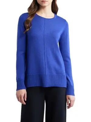 Eileen Fisher Crewneck Wool Sweater - Royal