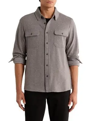 7 Diamonds Generation Stretch Flannel Button-up Shirt - Grey