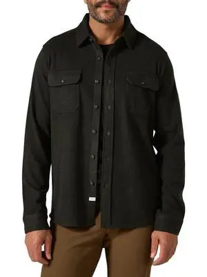 7 Diamonds Generation Stretch Flannel Button-up Shirt - Olive
