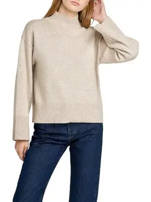 WAYF Mock Neck Boxy Sweater - Oat