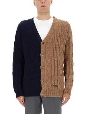 Moschino Bicolor Cardigan - Brown