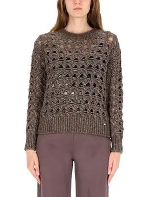 Herno Perforated Mesh Top - Brown